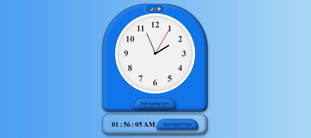 Responsive Analog & Digital Clock UI - Etsy