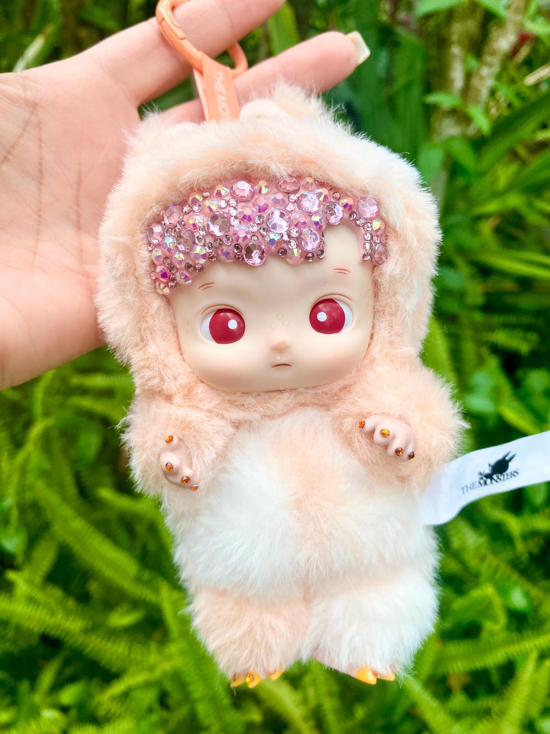 Bling Hacibubu/labubu Hybrid Art Toy Keychain Plush: Crystal Gummy Bear ...