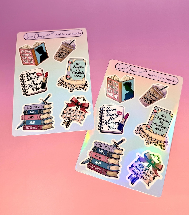 Fictional Men Bookish Tropes Sticker Sheet | Romance Stickers ...