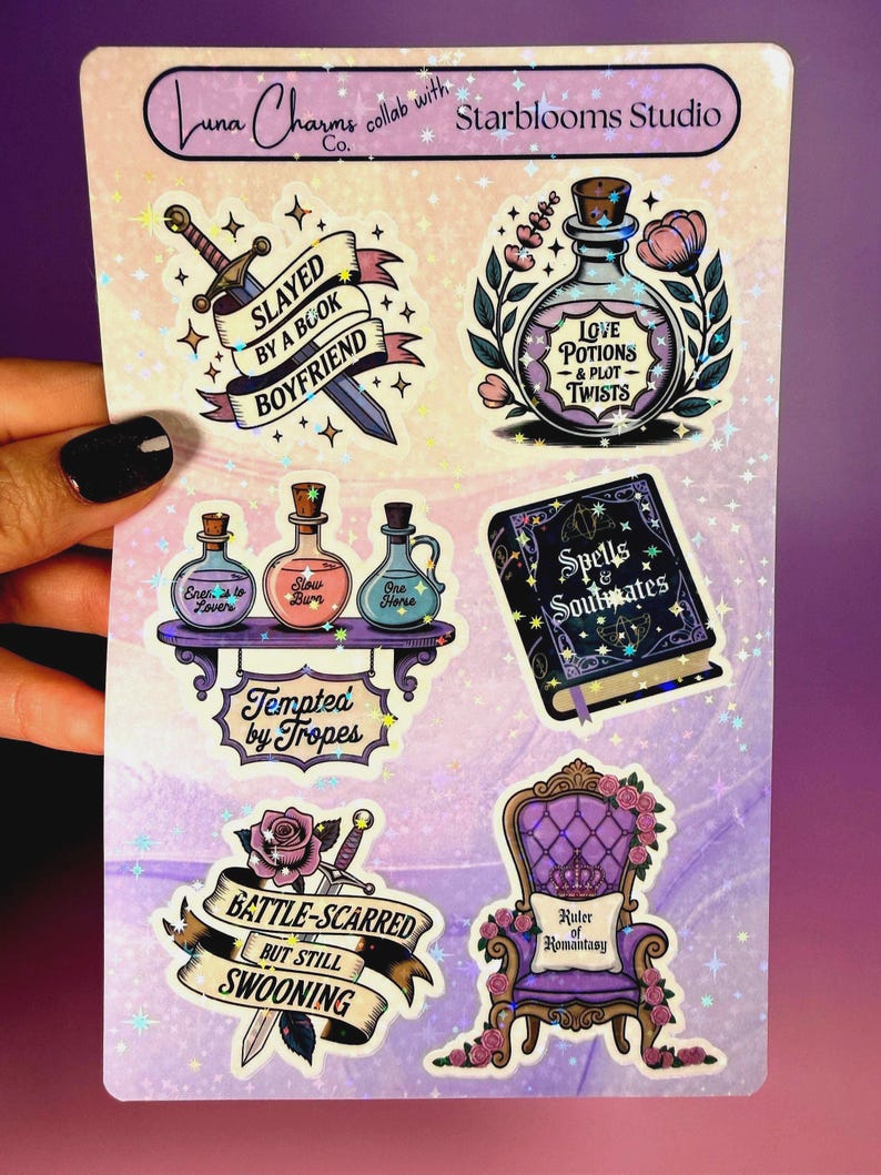 Romantasy Bookish Tropes Sticker Sheet | Book Boyfriend Enemies Lovers ...