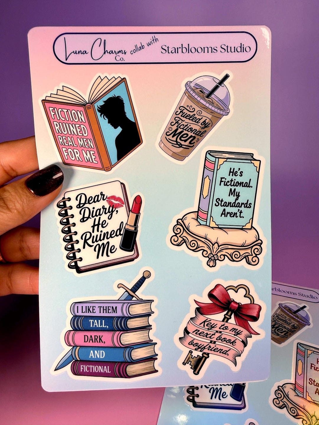 Fictional Men Bookish Tropes Sticker Sheet | Romance Stickers ...
