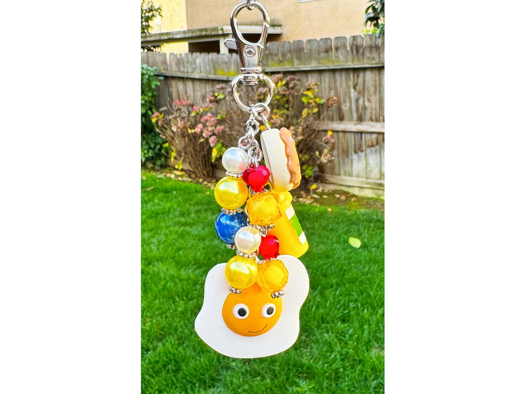 Heidi Kenney X Kid Robot Breakfast Egg Brunch Keychain Bag Purse Charm ...