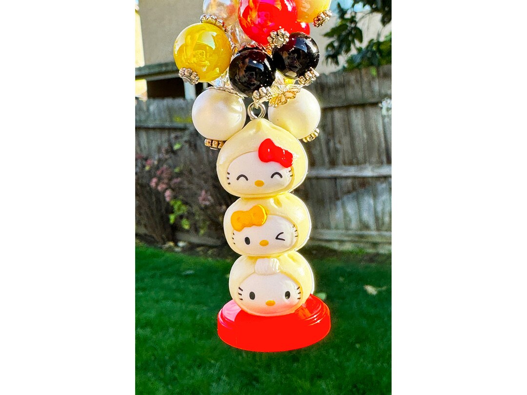 Hello Kitty Kawaii Dumpling Stack Keychain Purse Bag Charm - Etsy
