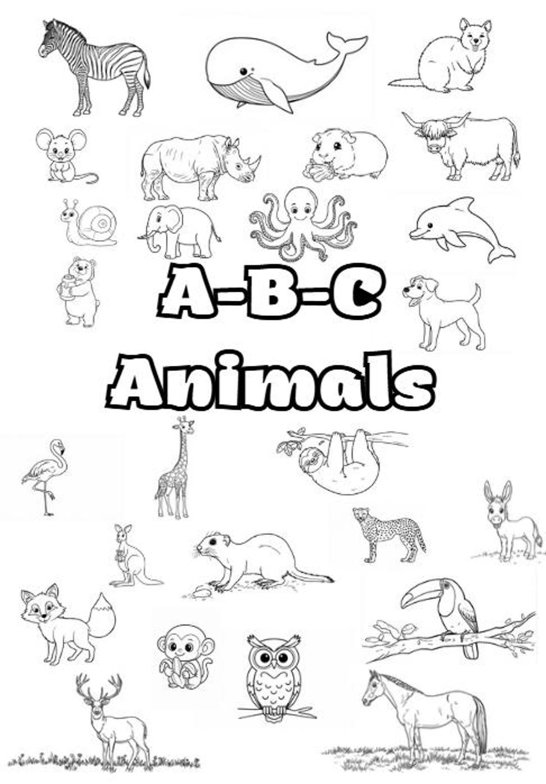 Alphabet Coloring Book – Animals A to Z! - Etsy