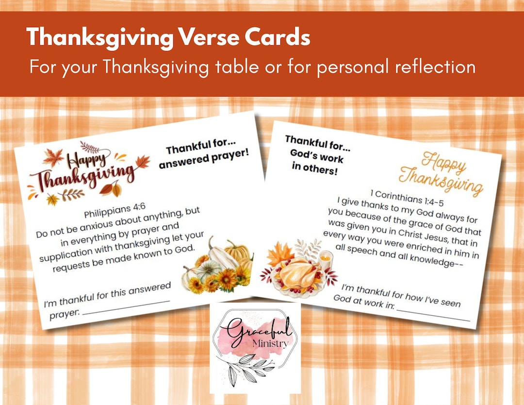 Thanksgiving Bible Verse Cards - Etsy