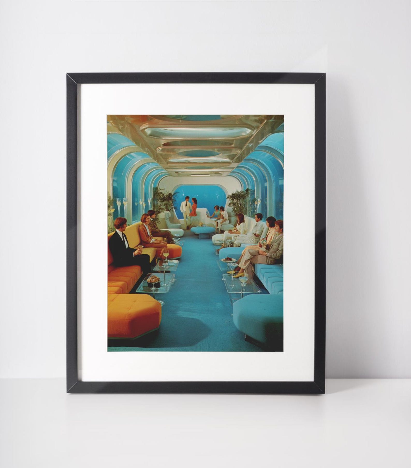 1970s Retro-futurist Lounge Print: Space Age Digital Art (digital ...