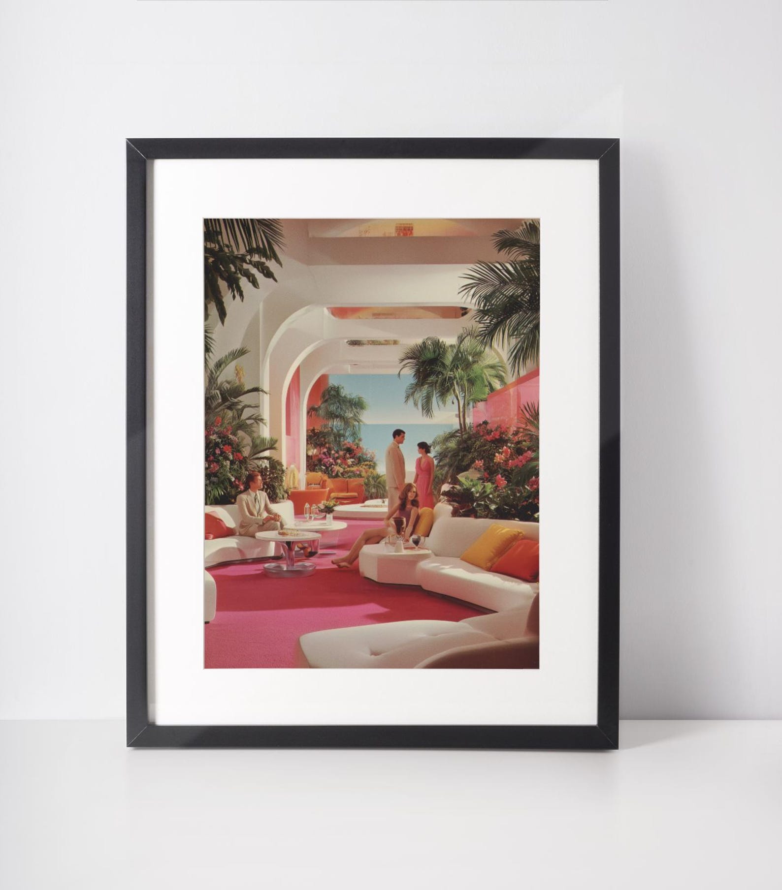 Retro-futuristic Atrium Print: 1970s Space Age Digital Art (9920×12000 ...