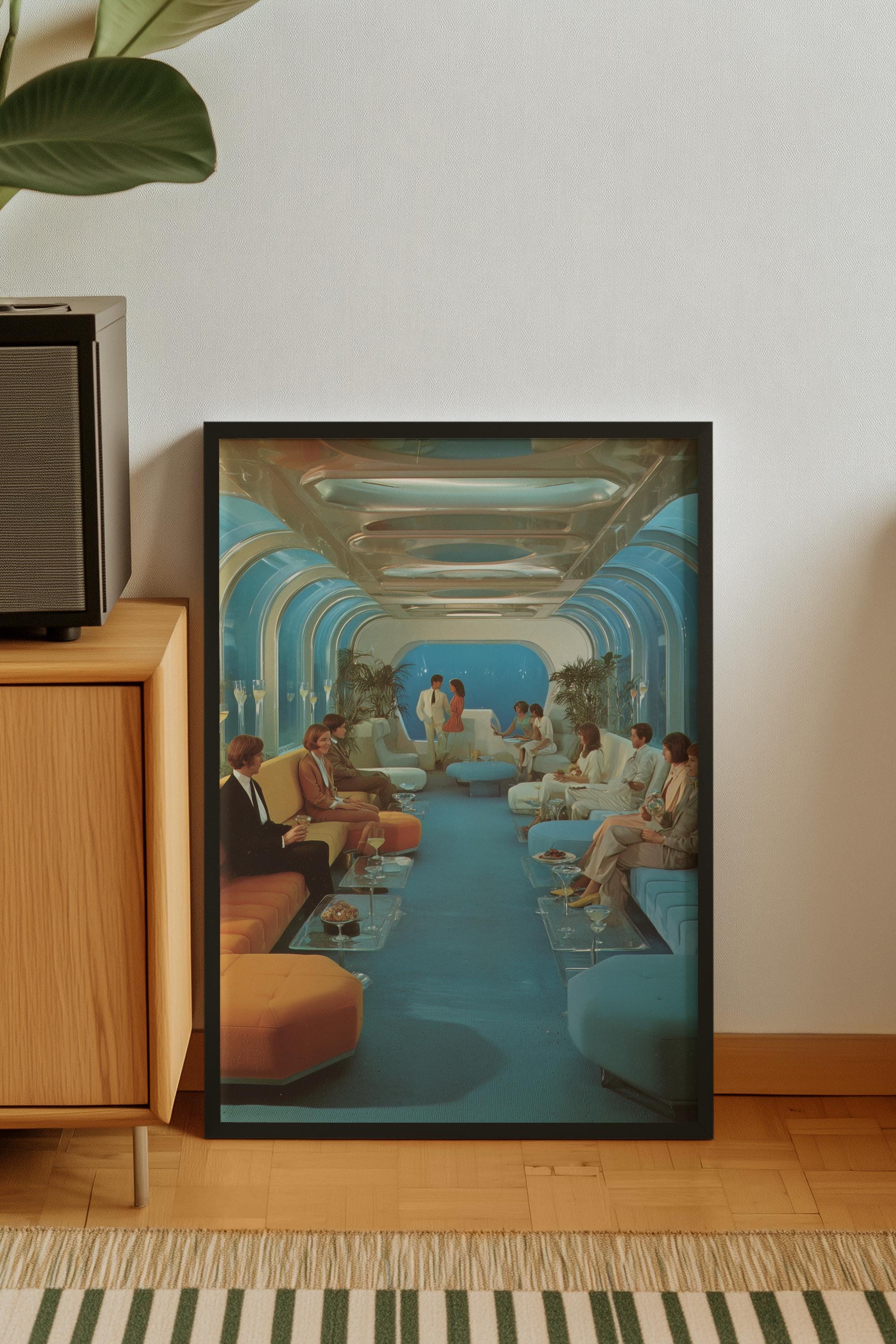 1970s Retro-futurist Lounge Print: Space Age Digital Art (digital ...