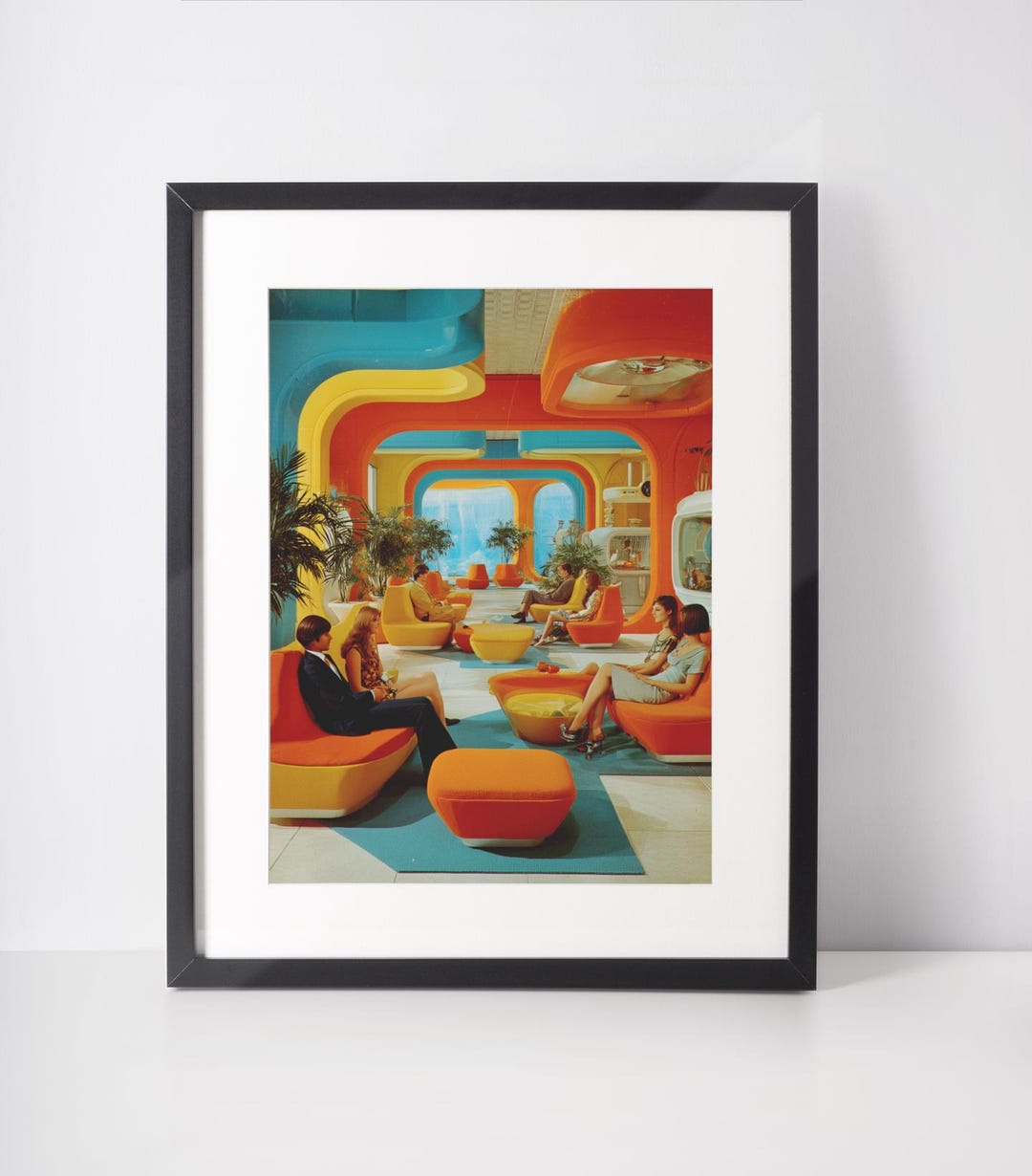 Retro Futuristic Lounge Print | 70s Space Age Home Decor - Etsy