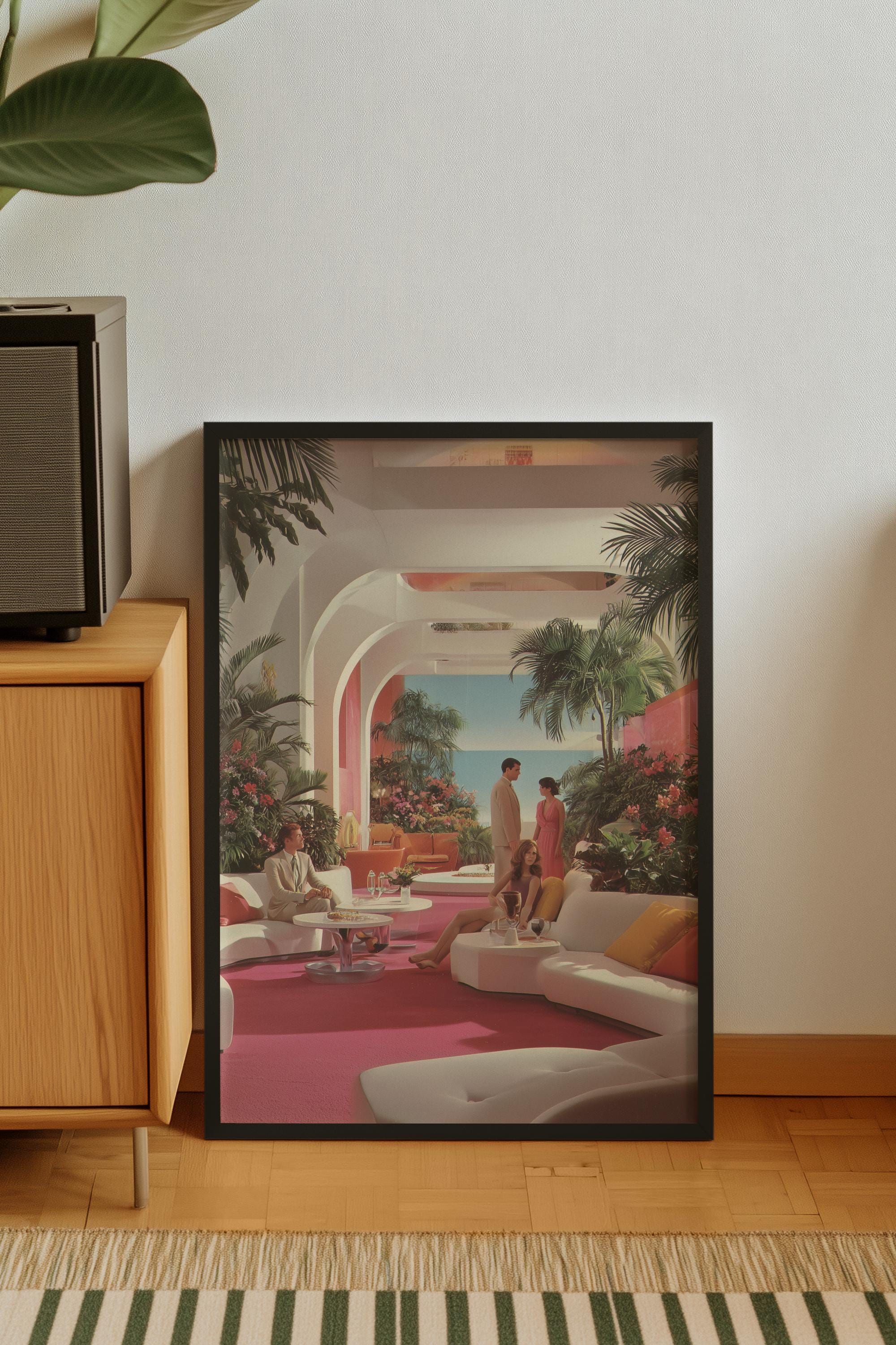 Retro-futuristic Atrium Print: 1970s Space Age Digital Art (9920×12000 ...