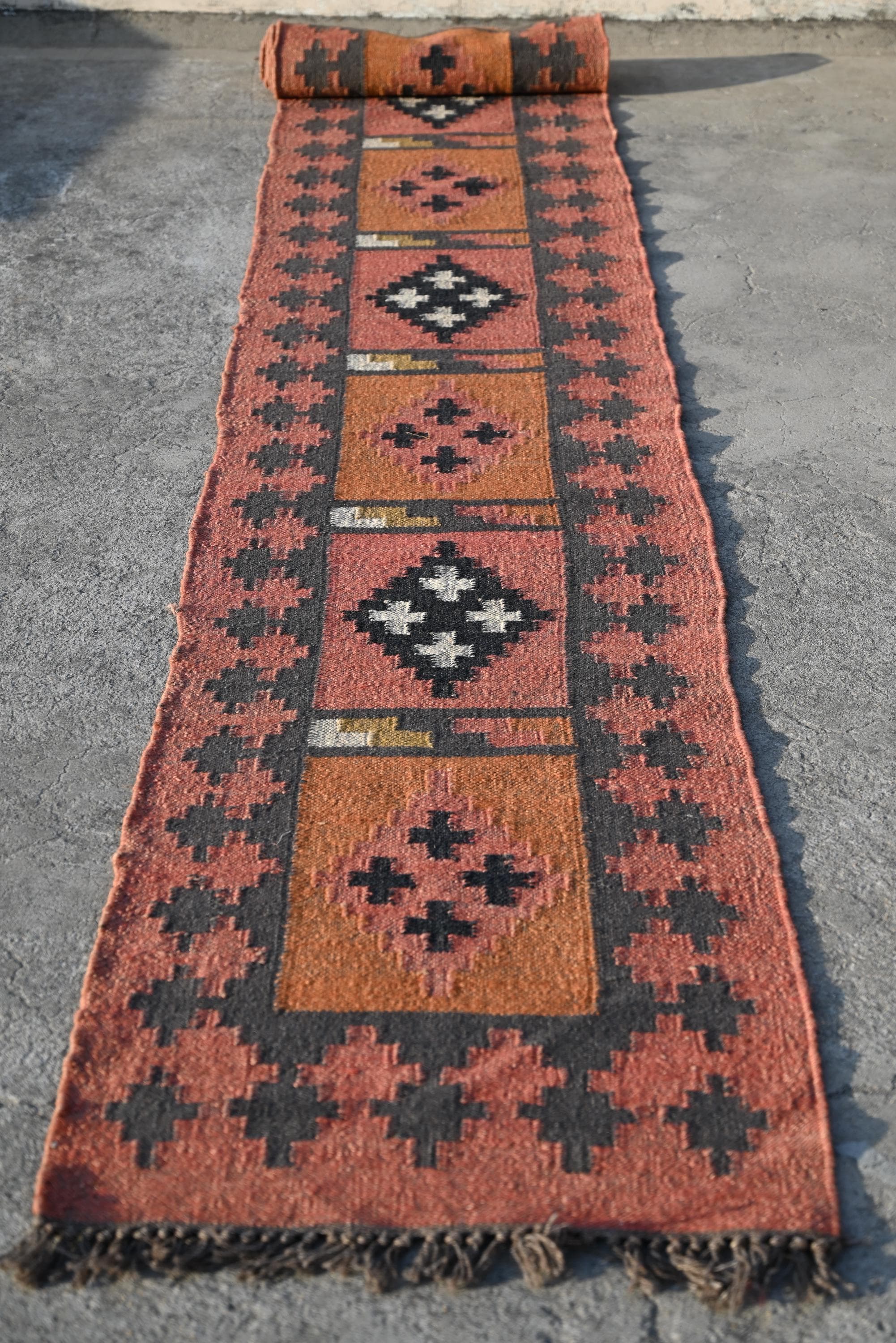 Kilim Stair Runner Vintage Stair Runner Rug Handmade Jute Runner Wool ...