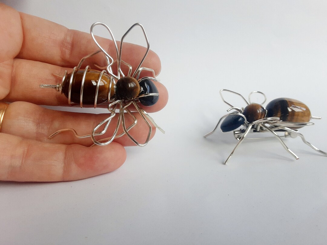 Large Bee Brooch, Striking Statement Jewellery Made From Gemstones - Etsy