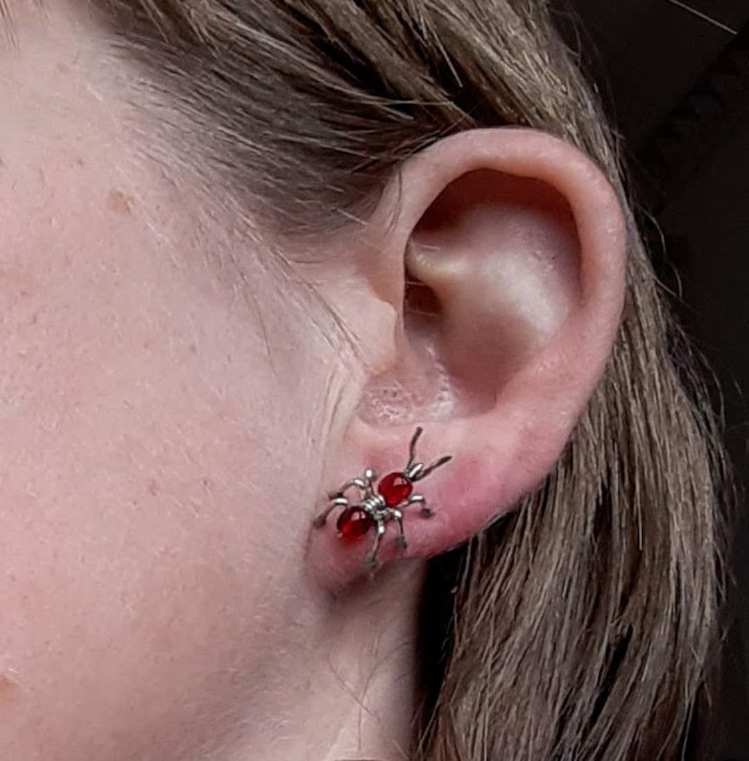 Ant Studs With Gemstones of Your Choice - Etsy