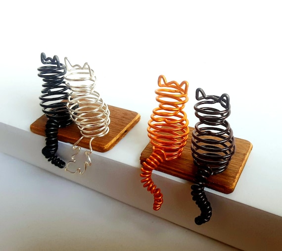 Cute Small Cats Sculpture for Edge of Shelf in Natural Cat - Etsy