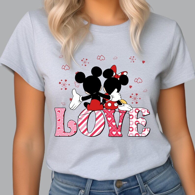 Disney Valentine Love DTF Transfer: Mickey&friends Heat Press Retro ...