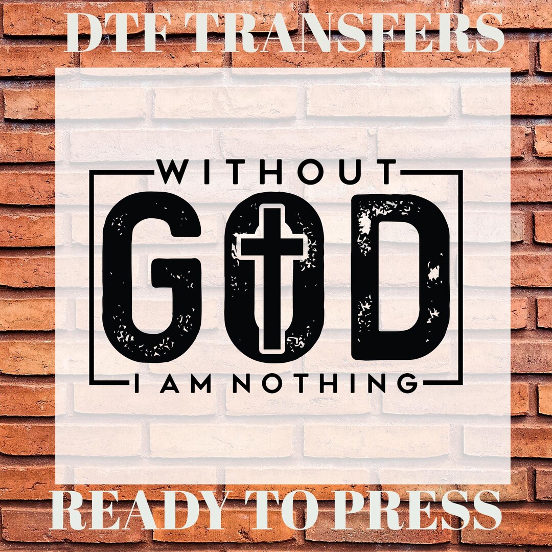 Christian DTF Transfer: Black Cross Design, Ready to Press,without God ...