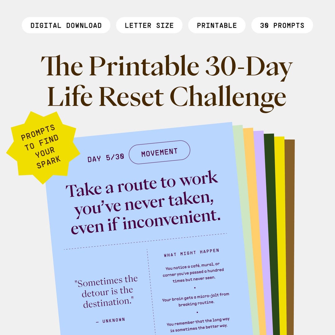 The 30-day Life Reset Challenge | Daily Prompts Printable PDF - Etsy