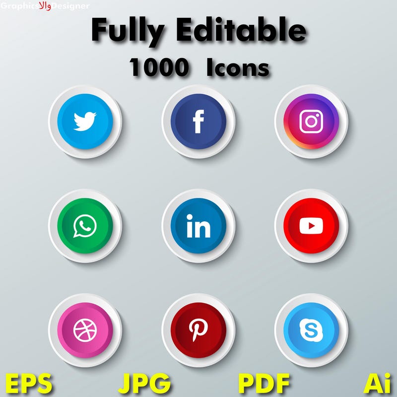 Pinterest Icons - Etsy