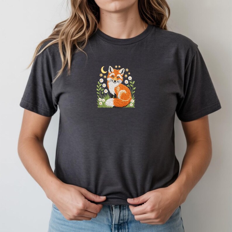 Floral Fox Machine Embroidery Design, Wild Animal Embroidery Pattern ...