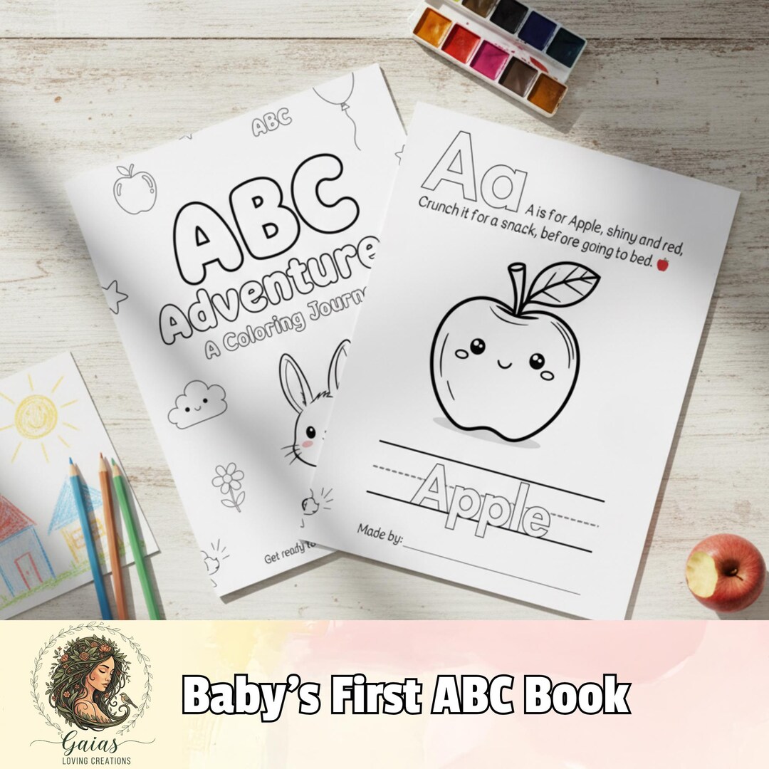 ABC Baby Shower Coloring Book | Baby Memory Book Activity | Alphabet ...
