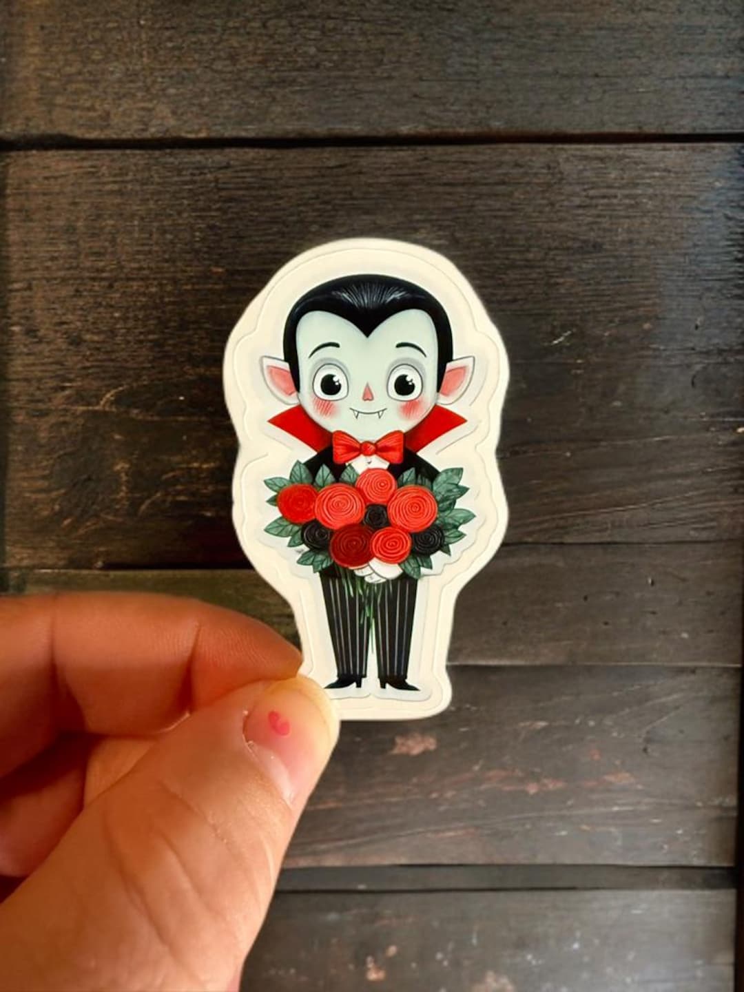 Date Night Dracula Sticker, Gothic Romance Vinyl Decal for Halloween ...