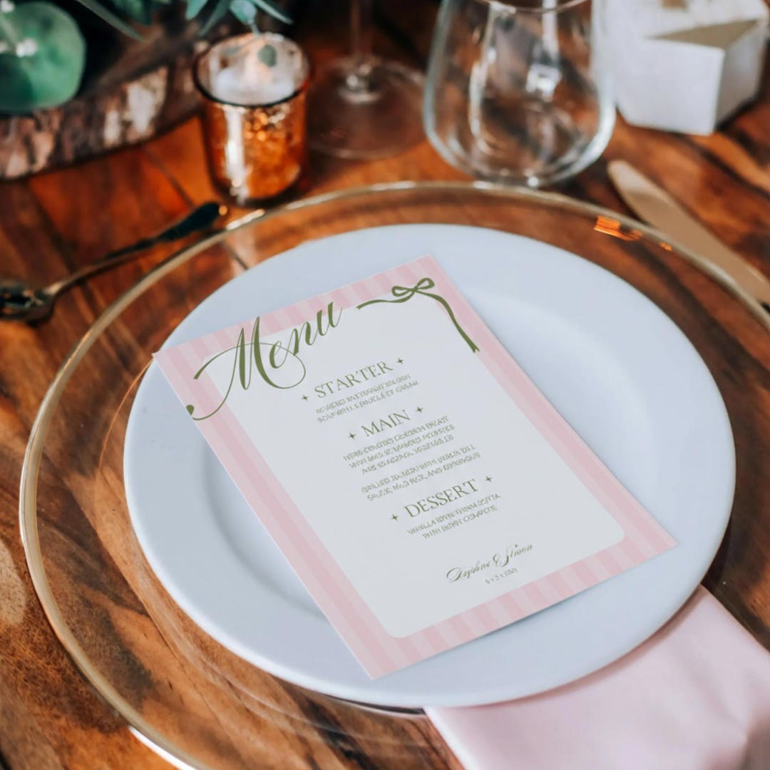 Wedding Food Menu Template: Canva Printable + Animated Sparkle Dinner ...