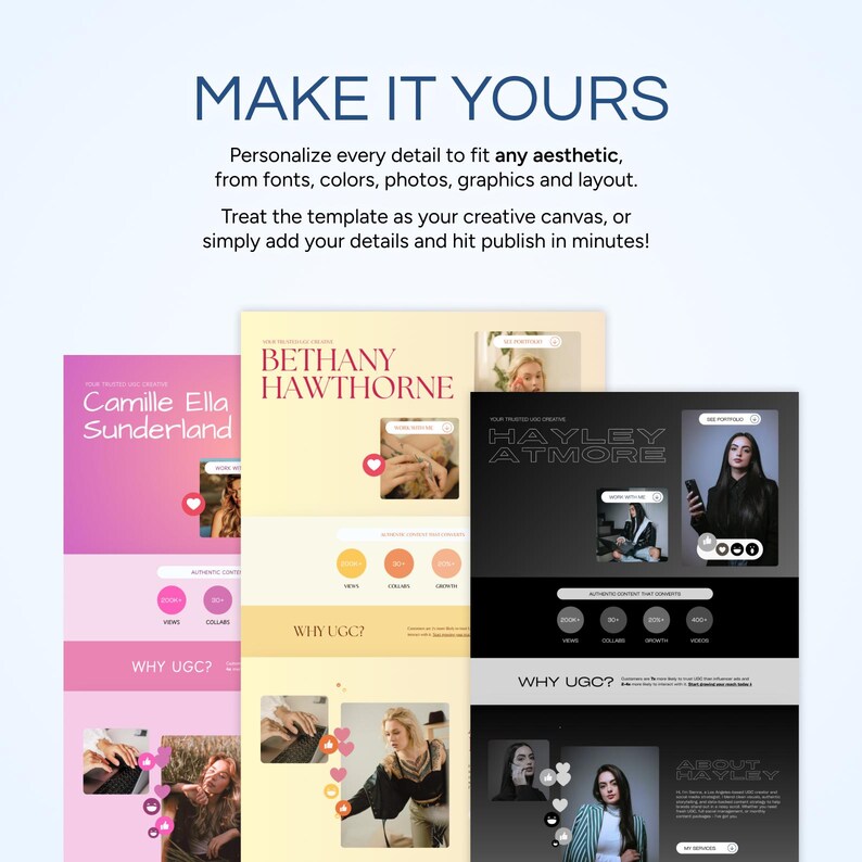 Creator Portfolio Website Template: Canva Editable Bright & Y2K ...