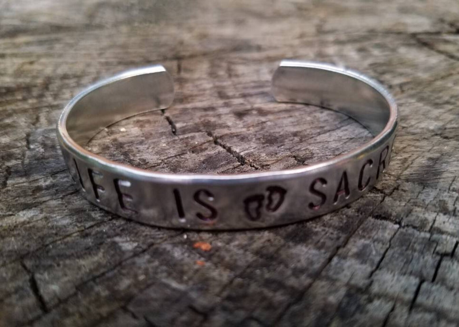 Pro Life Bracelet With Baby Footprint Life is Sacred Hand - Etsy