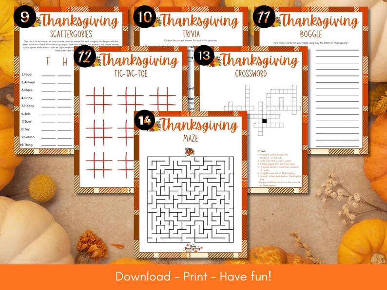 Thanksgiving Games Printable Bundle - Etsy