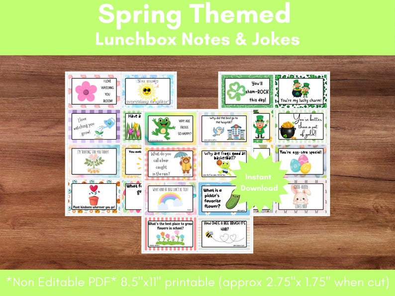 Printable Spring Lunchbox Notes for Kids - Etsy