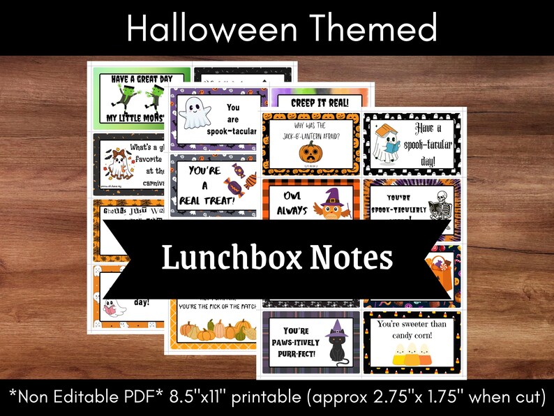 Halloween Lunchbox Notes | Spooky Jokes and Puns (printable PDF) - Etsy