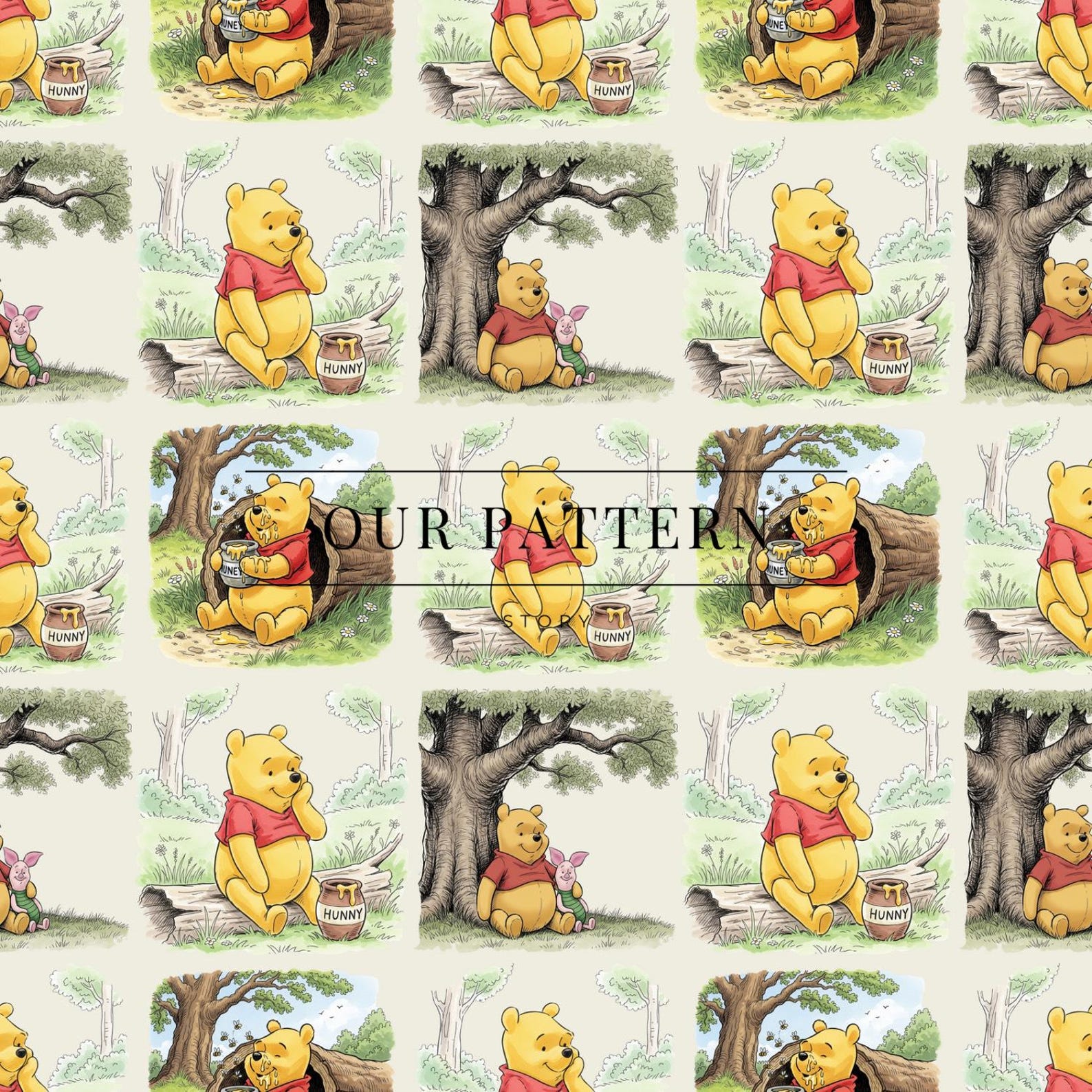 Woodland Bear Seamless Pattern: Magical Forest Design (digital Download ...