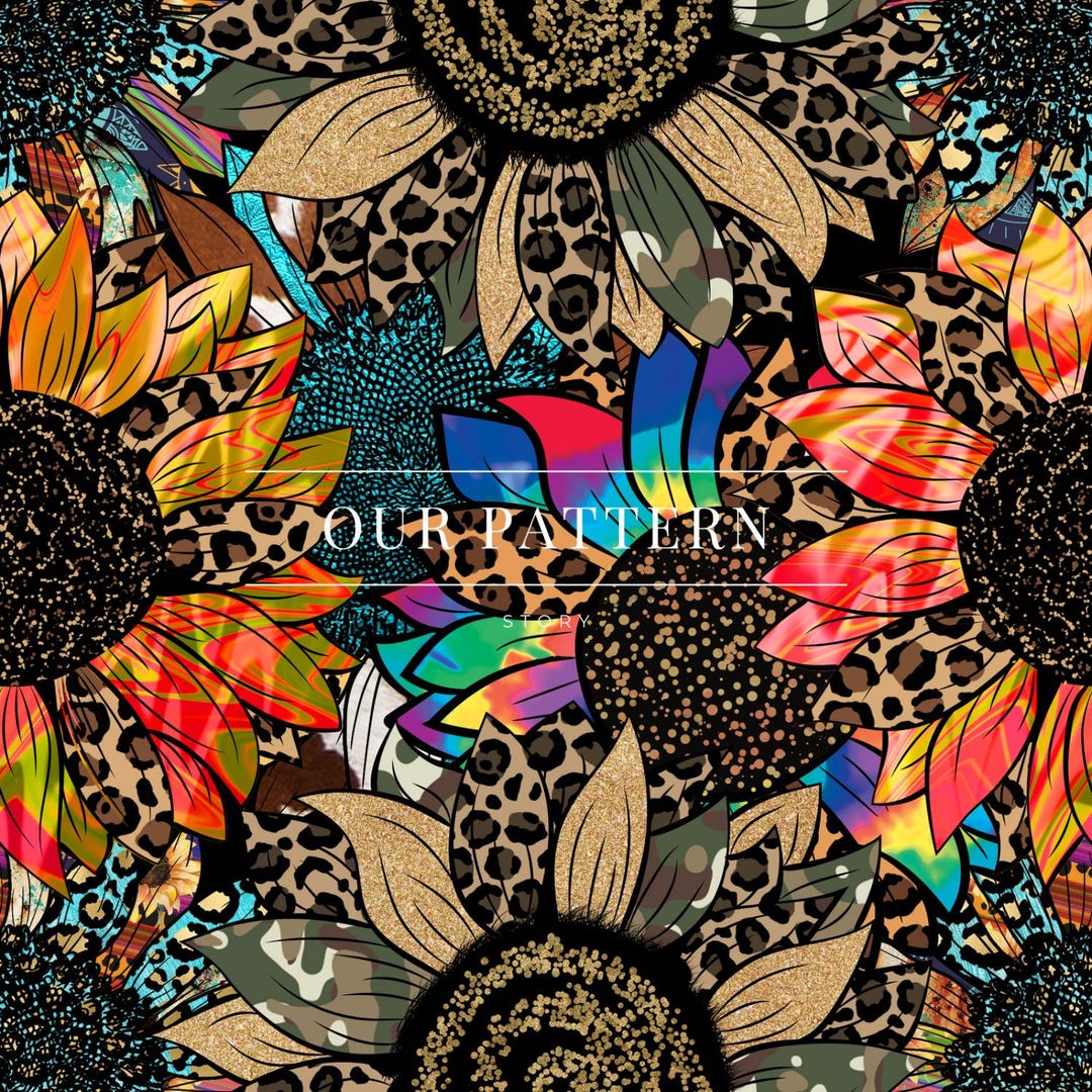 Sunflower Animal Print Seamless Pattern: Boho Digital Download - Etsy