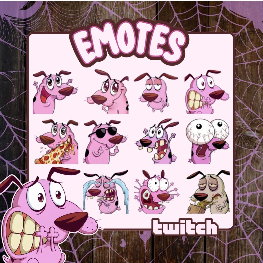 Courage the Cowardly Dog Twitch Emotes / 11 Cute Streamer Emotes ...