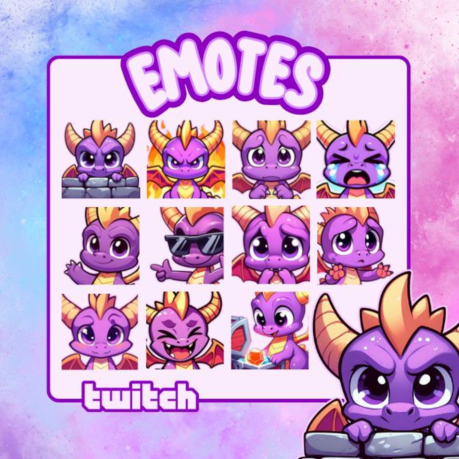 Twitch Emotes | Spyro | 11 Cute Emotes! (digital Download) - Etsy