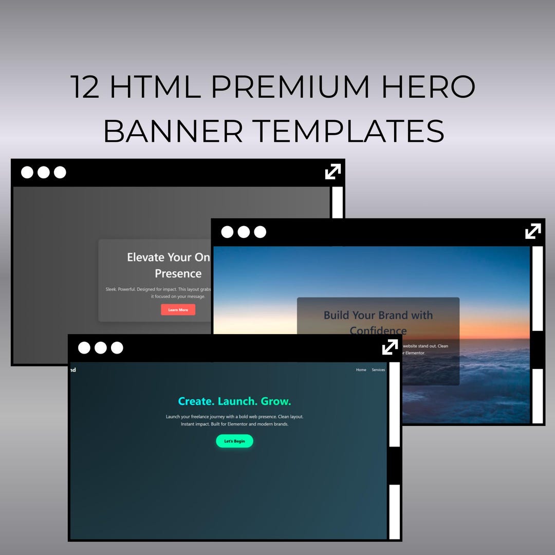 12 Elementor Hero Sections – Copy & Paste HTML Landing Page Templates ...