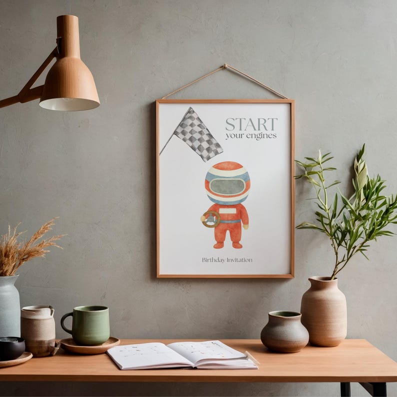 Start Your Engines verjaardagsuitnodiging, Racethema verjaardag ...