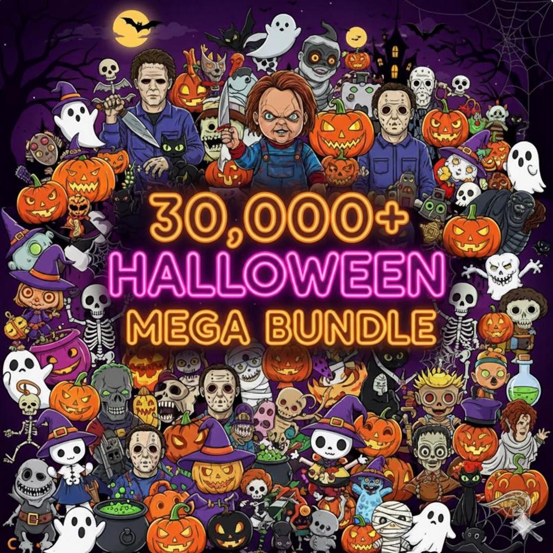 Halloween Clipart Mega Bundle: 30,000+ Spooky PNG Designs (digital ...
