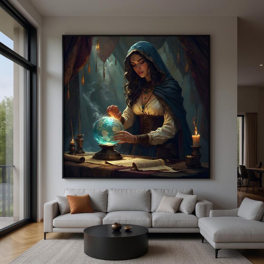 Mystical Fortune Teller Witch Wall Art | 16K Ultra HD Digital Download ...