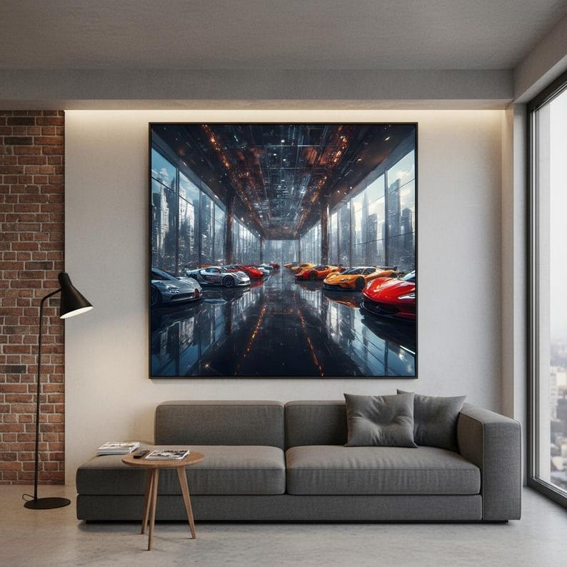 Supercar Garage Wall Art Decor Canvas Print, Car Enthusiast Gift ...