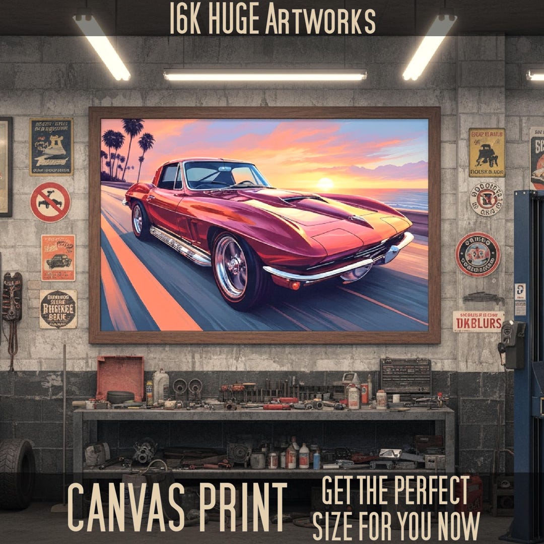 1964 Chevrolet Corvette C2 Artwork, Wall Decor, Home Decor, Gift for ...