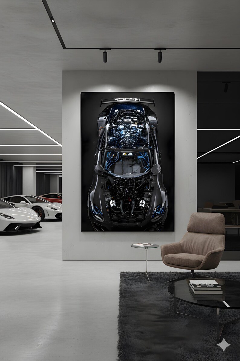 Hypercar Blueprint | Technical Engine Art | 16K Ultra HD Digital ...