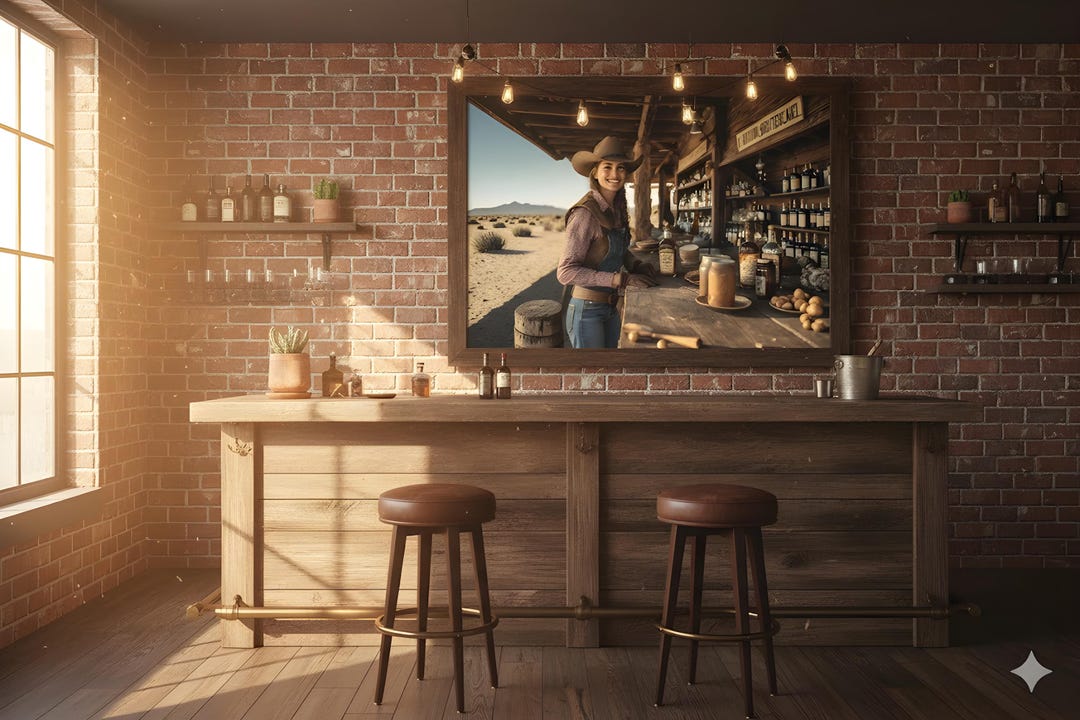 16K Ultra HD Poster | Wild West Barmaid | Frontier Bar Poster | Western ...