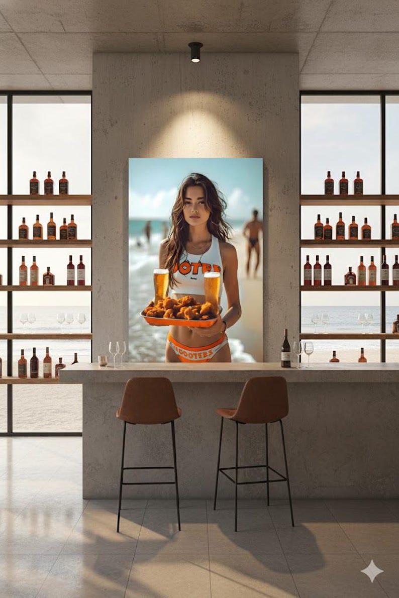 16K Ultra HD Poster | Hooters Girl Pin up Poster | Wings & Beer Art ...