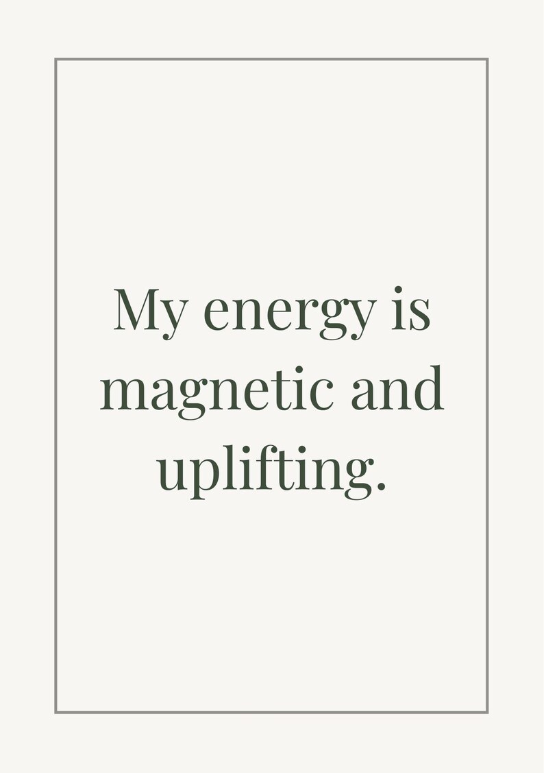 Magnetism Affirmation Cards | A5 Printable Positive Quotes | Digital ...