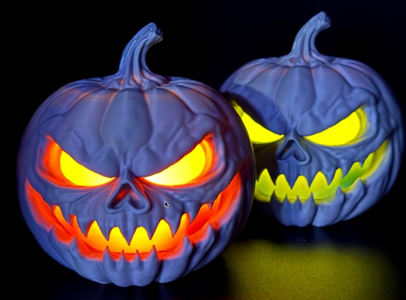 Glowing Halloween Pumpkin – Spooky LED Jack-o'-lantern, Changeable Eye ...