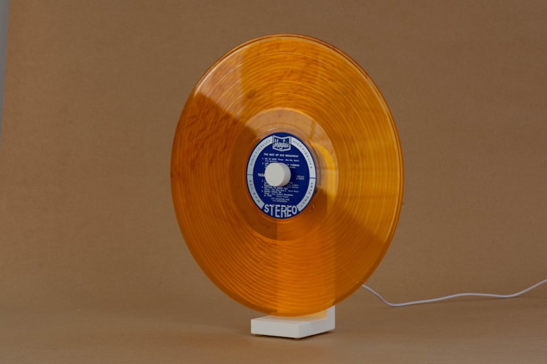 Vinyl Record Table Lamp, Modern Record Display, Minimal USB LED Table ...