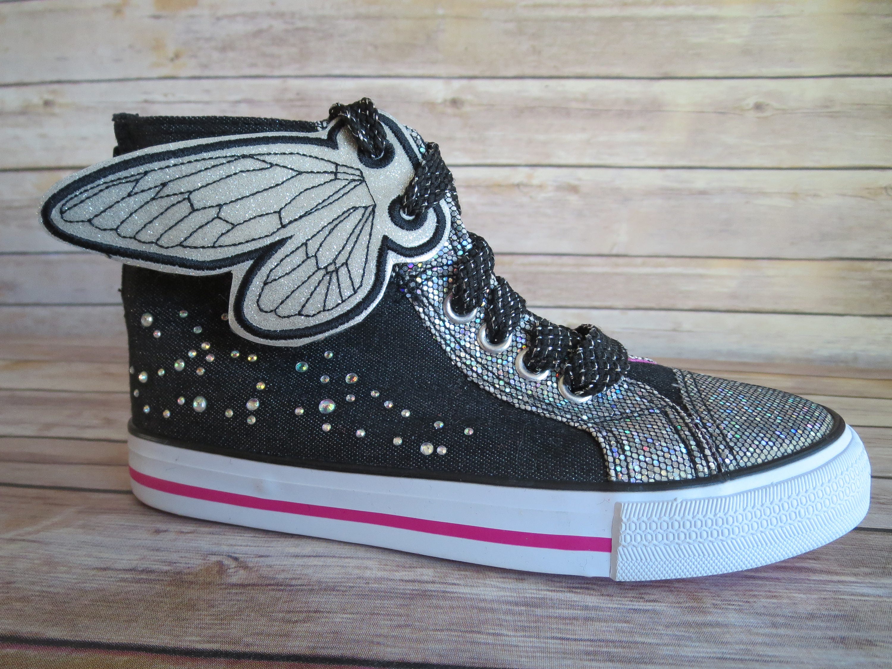 Glitter Faux Leather Wing Inspired Shoe Wings Great for Com | Etsy
