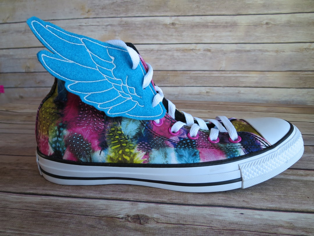 Blue White Percy Jackson Hermes Inspired Lace up Shoe Wings, Shoe ...