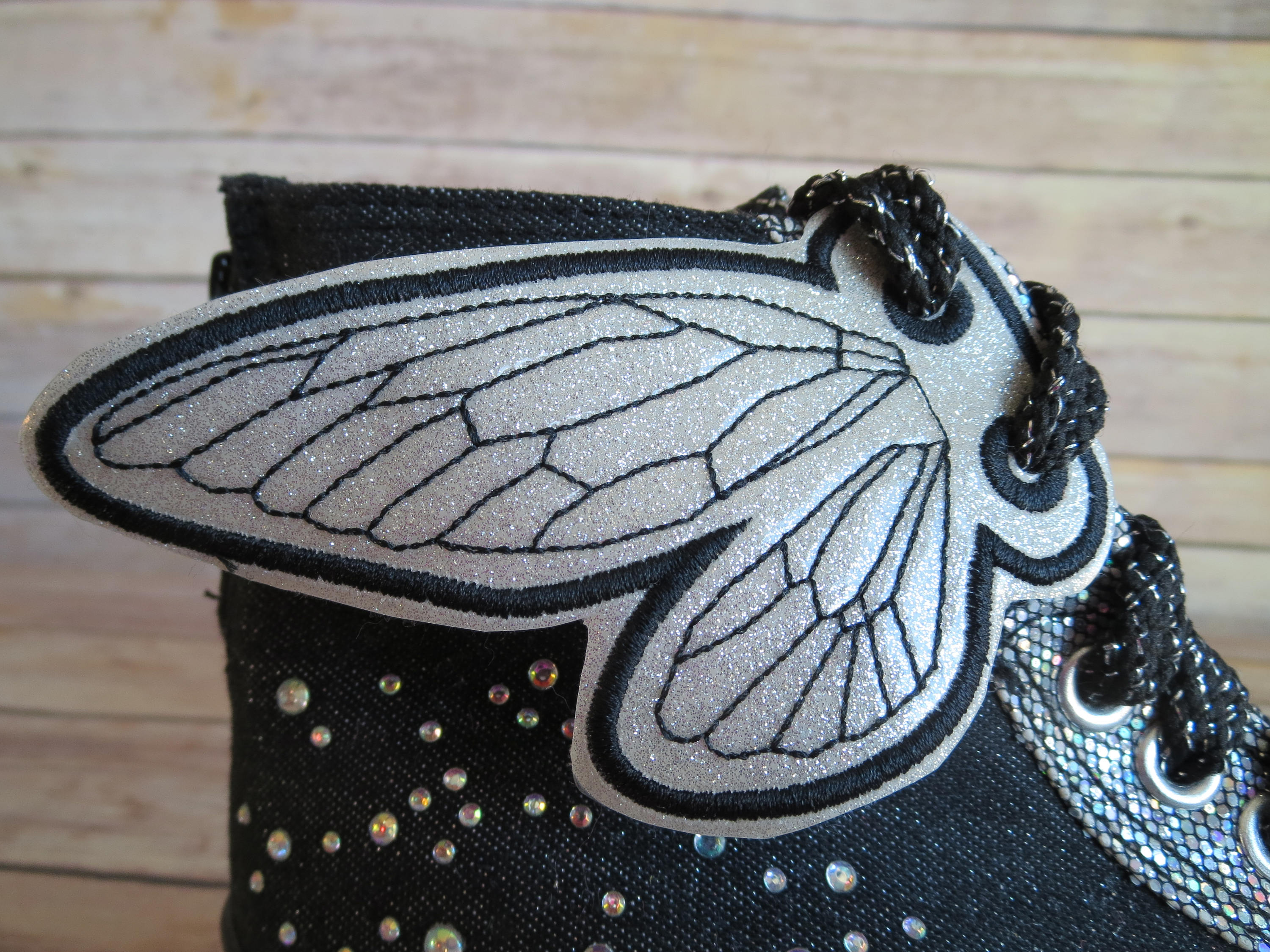 Glitter Faux Leather Wing Inspired Shoe Wings Great for Com | Etsy